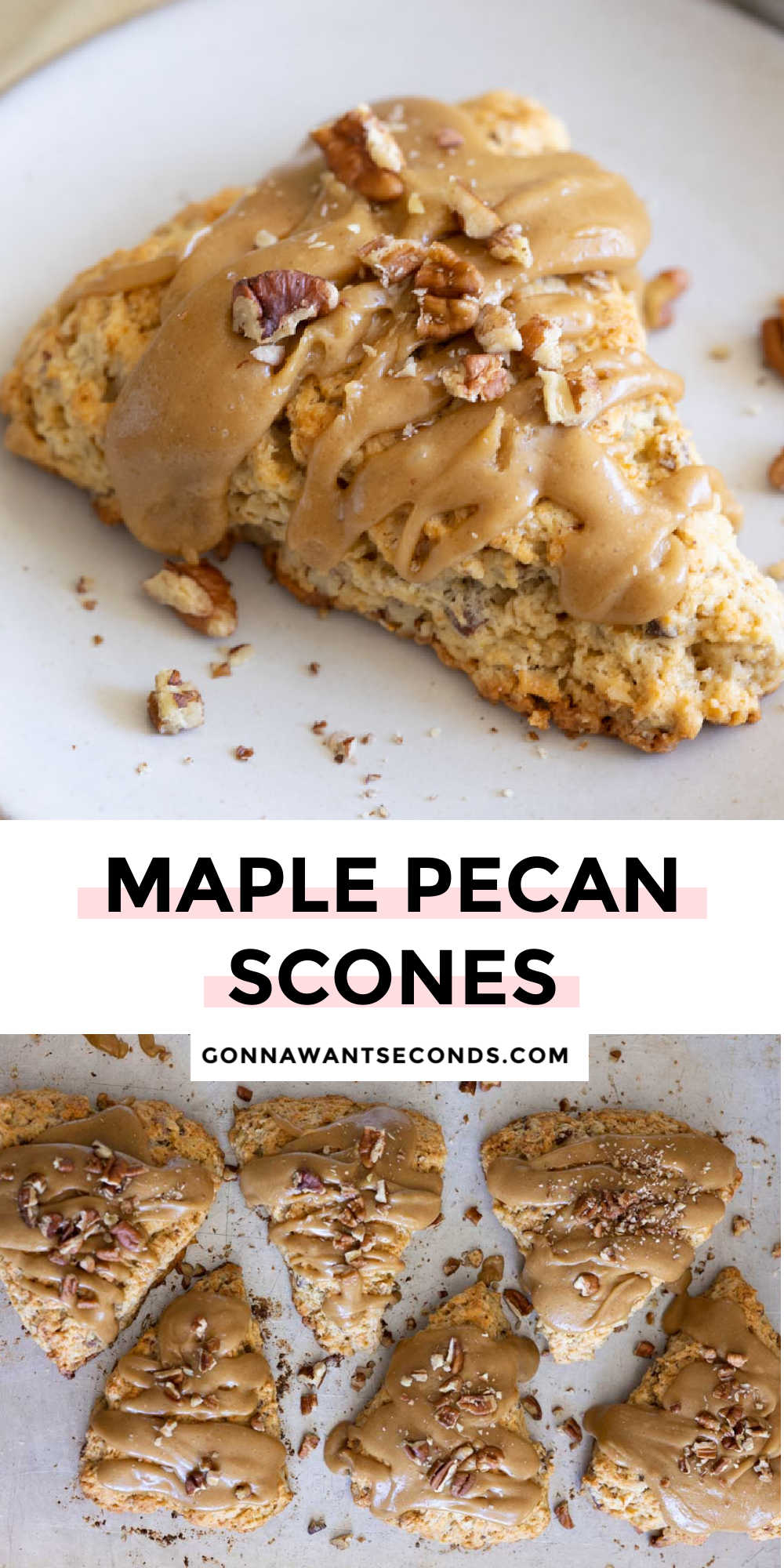 Maple Pecan Scones with Molasses Glaze - Gonna Want Seconds