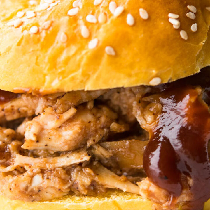 Crockpot BBQ Pulled Chicken {So Tender!}