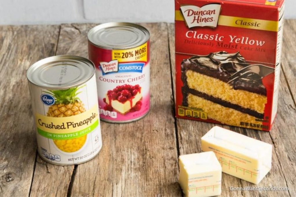 Cherry Pineapple Dump Cake- Just 5 Ingredients!