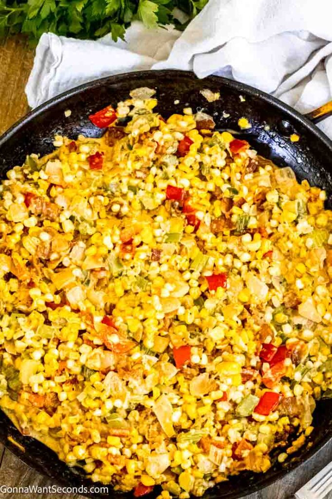 Maque Choux Recipe (Creamy Cajun Corn with Bacon & Peppers)