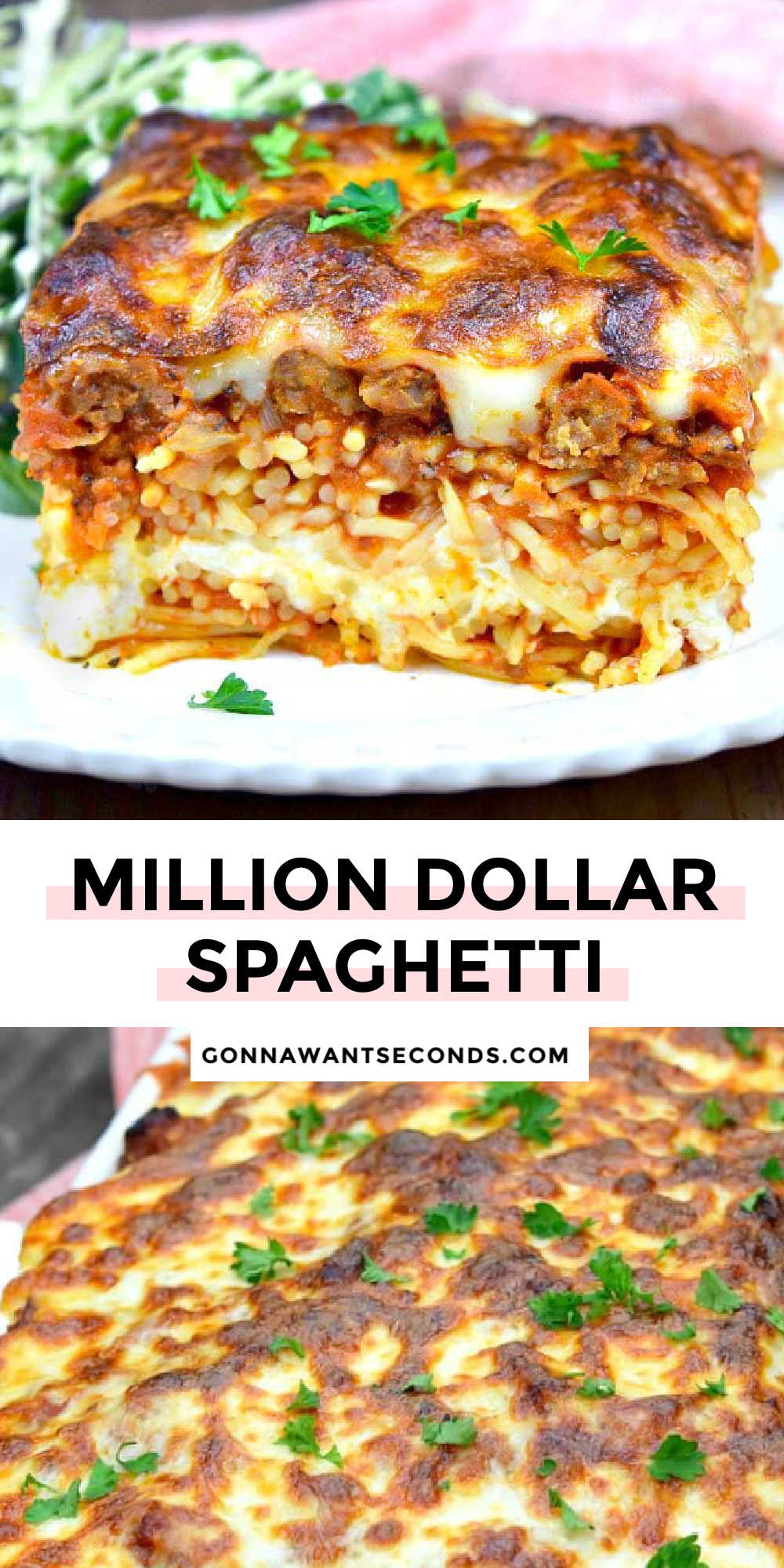 Million Dollar Spaghetti (Creamy, Cheesy Baked Spaghetti Casserole)