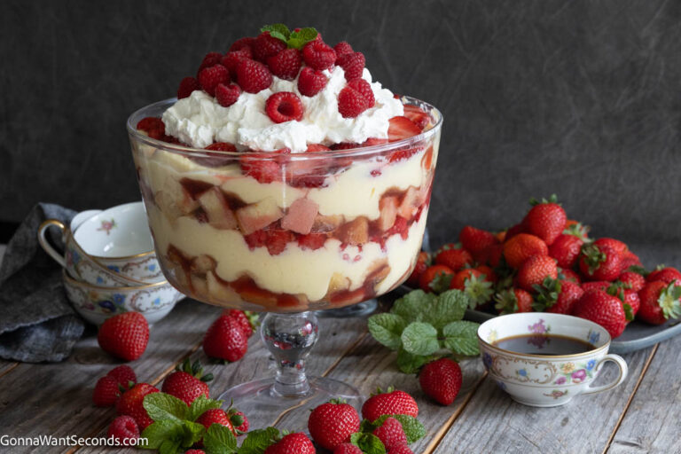 English Trifle {Classic Sherry Trifle with Custard + Berries!}