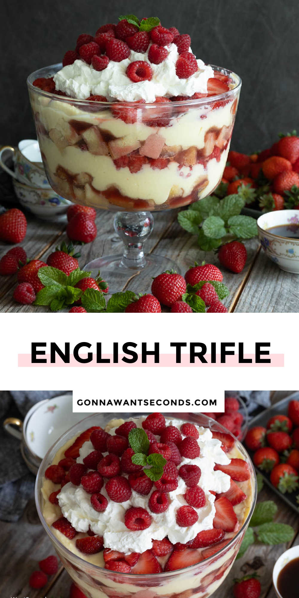 English Trifle {Classic Sherry Trifle with Custard + Berries!}