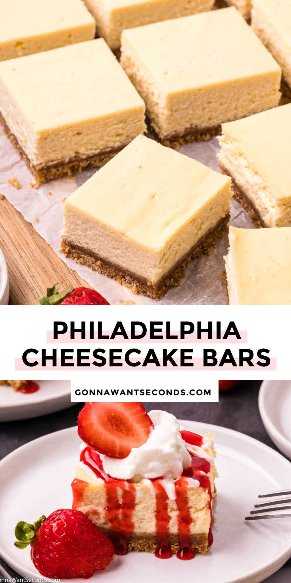 Philadelphia Cheesecake Bars {Ultra Creamy + Perfect for a Crowd}