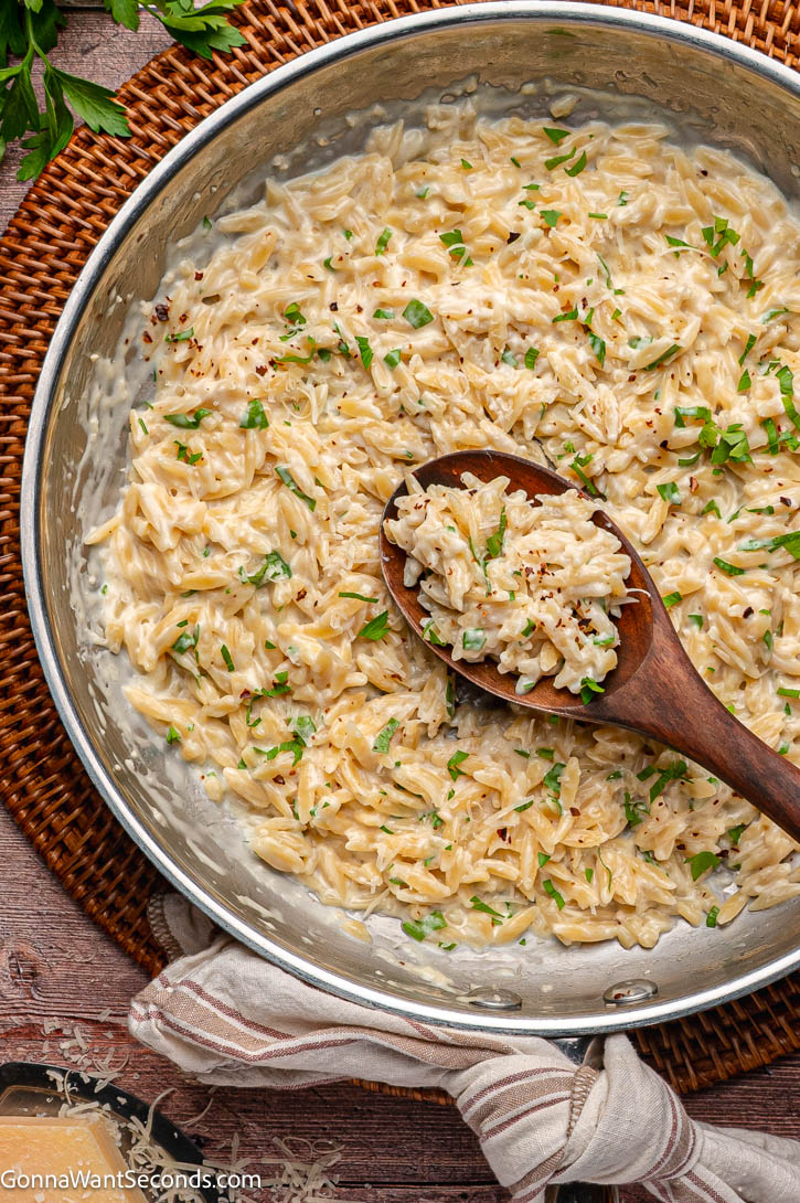 Garlic Parmesan Orzo (Creamy One-Pan Side Dish)